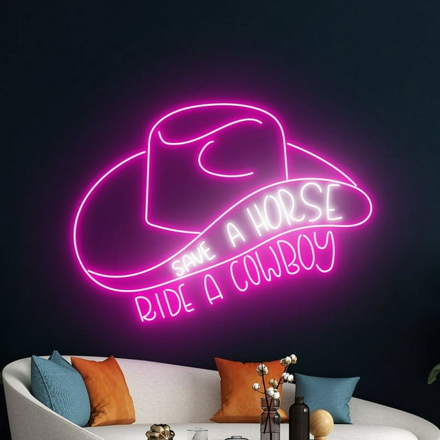 Handmadetneonsign Howdy Cowboy Hat Neon Sign, Cowboy Howdy Led Light ...