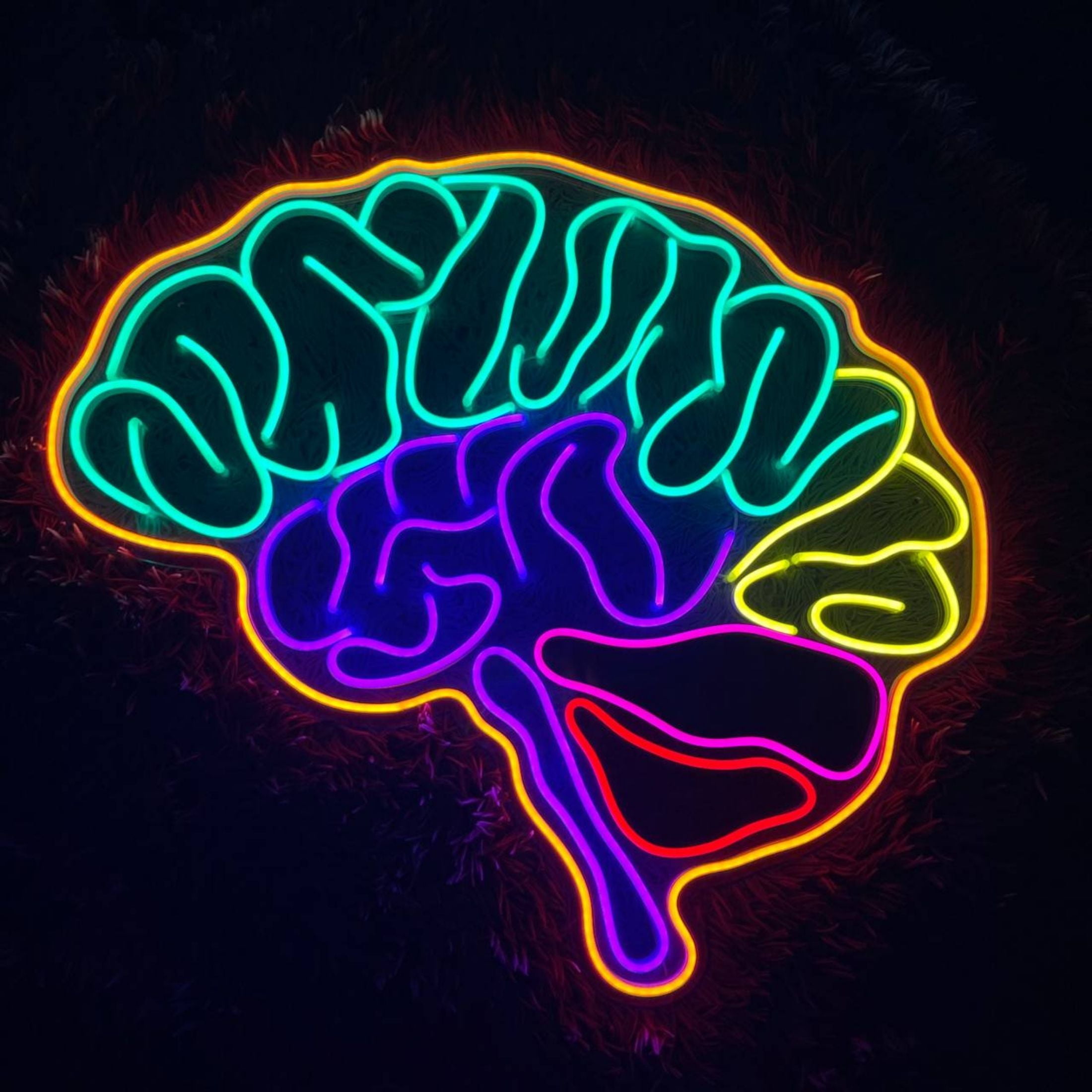Handmadetneonsign Human Brain Neon Sign, Human Brain LED Light Wall Art ...