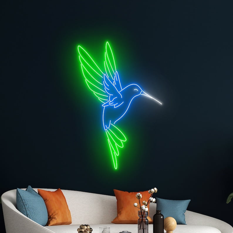Handmadetneonsign Hummingbird Led Sign, Hummingbird Bird Neon Light ...