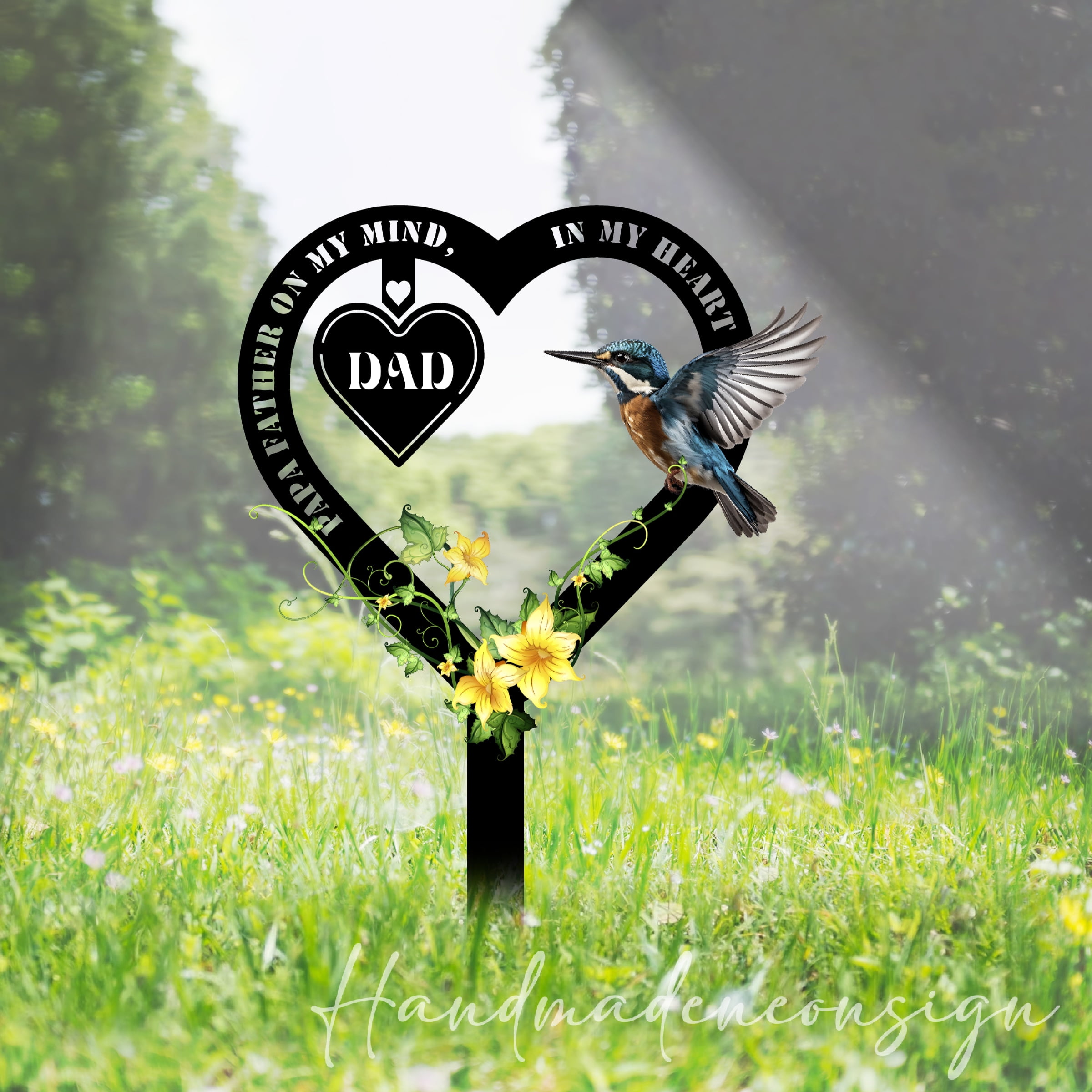 Handmadetneonsign Hummingbird Memorial Stake, Hummingbird Birds ...