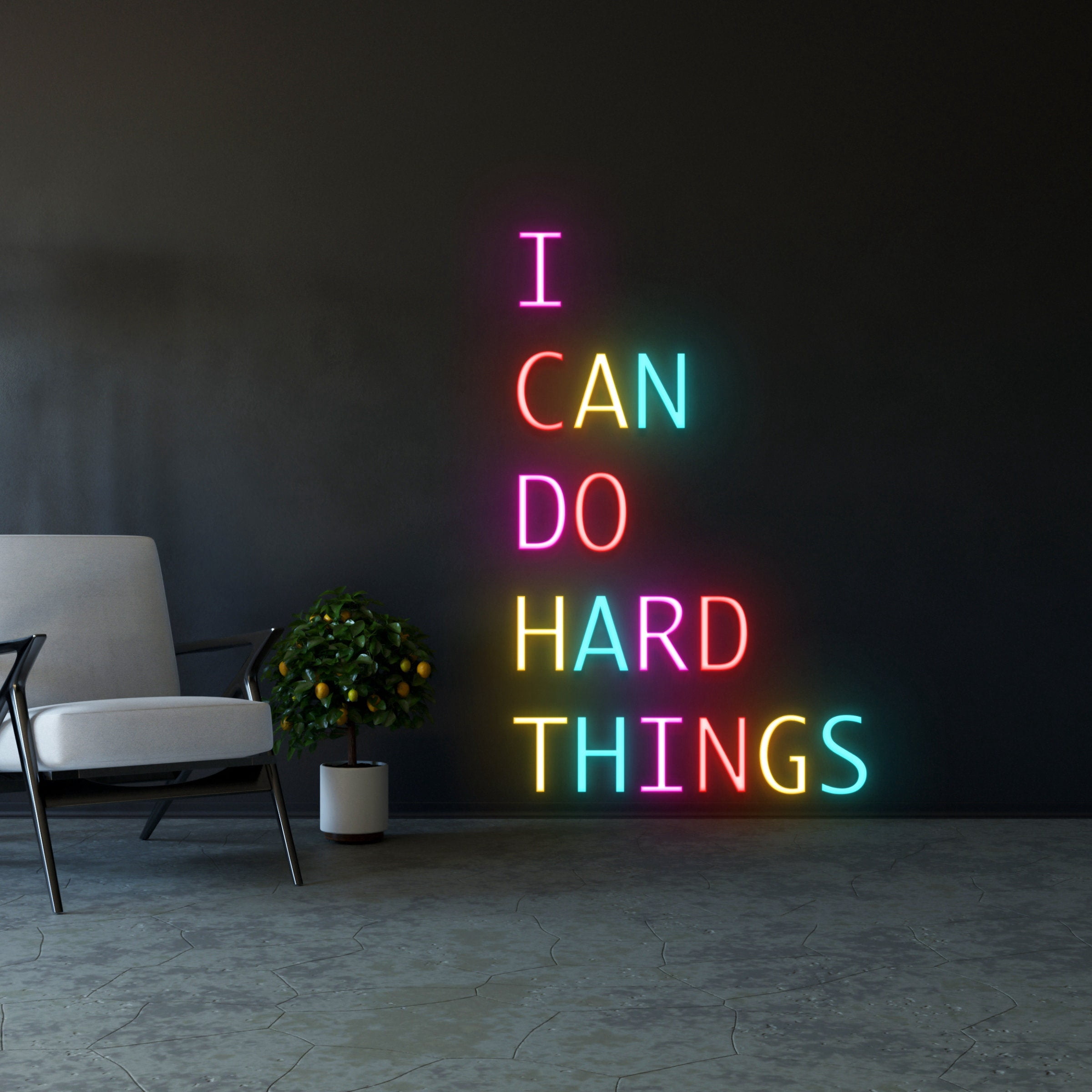 Handmadetneonsign I Can Do Hard Things Neon Light, I Can Do Hard Things ...