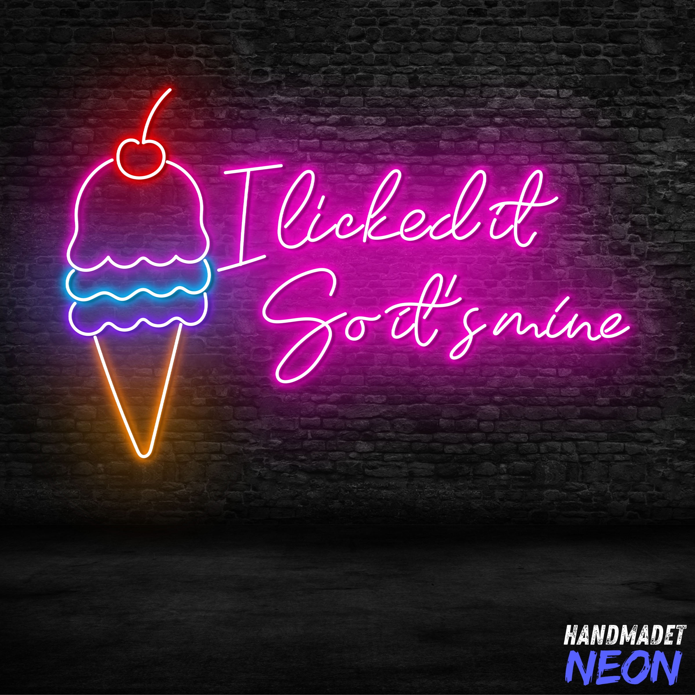 Handmadetneonsign I Licked It So It's Mine Ice Cream Neon Sign, Dessert ...