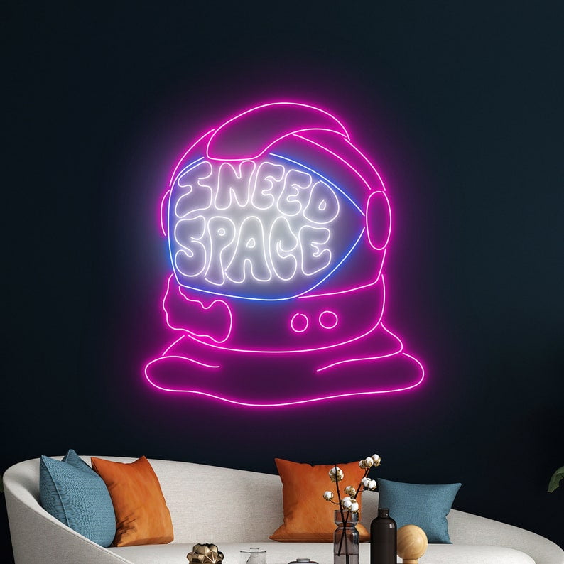 Handmadetneonsign I Need Space Neon Sign, I Need Space Astronaut LED ...