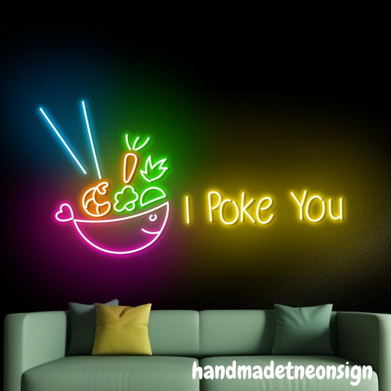 Handmadetneonsign I Poke You Neon Wall Sign, Restaurant Diner Neon ...