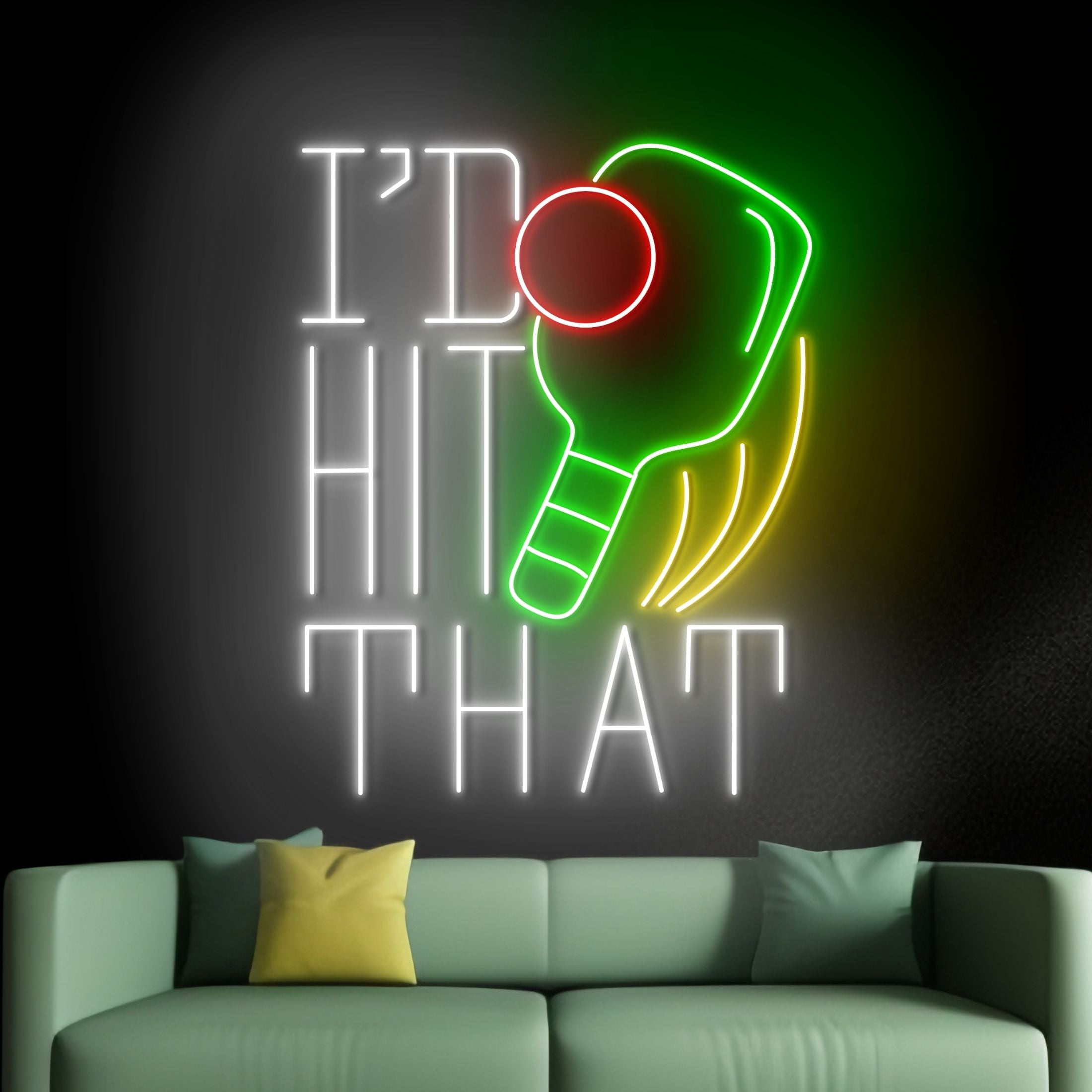 Handmadetneonsign I'd Hit That Neon Sign, I'd Hit That Wall Art Decor ...