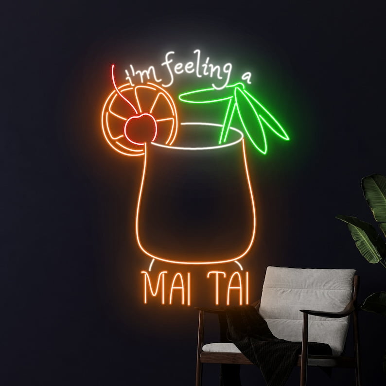 Handmadetneonsign I'm Feeling Mai Tai Cocktails Neon Sign, Cocktail ...