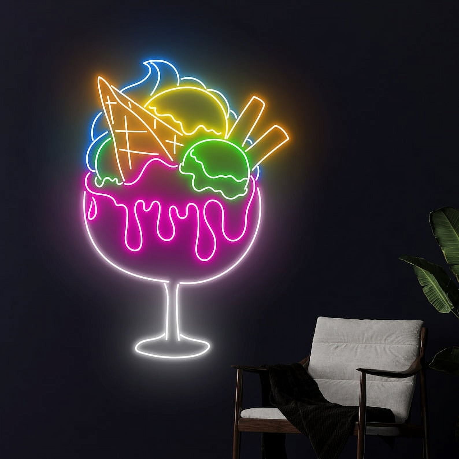 Handmadetneonsign Ice Cream Glass Neon Sign, Ice Cream Neon Light, Ice ...
