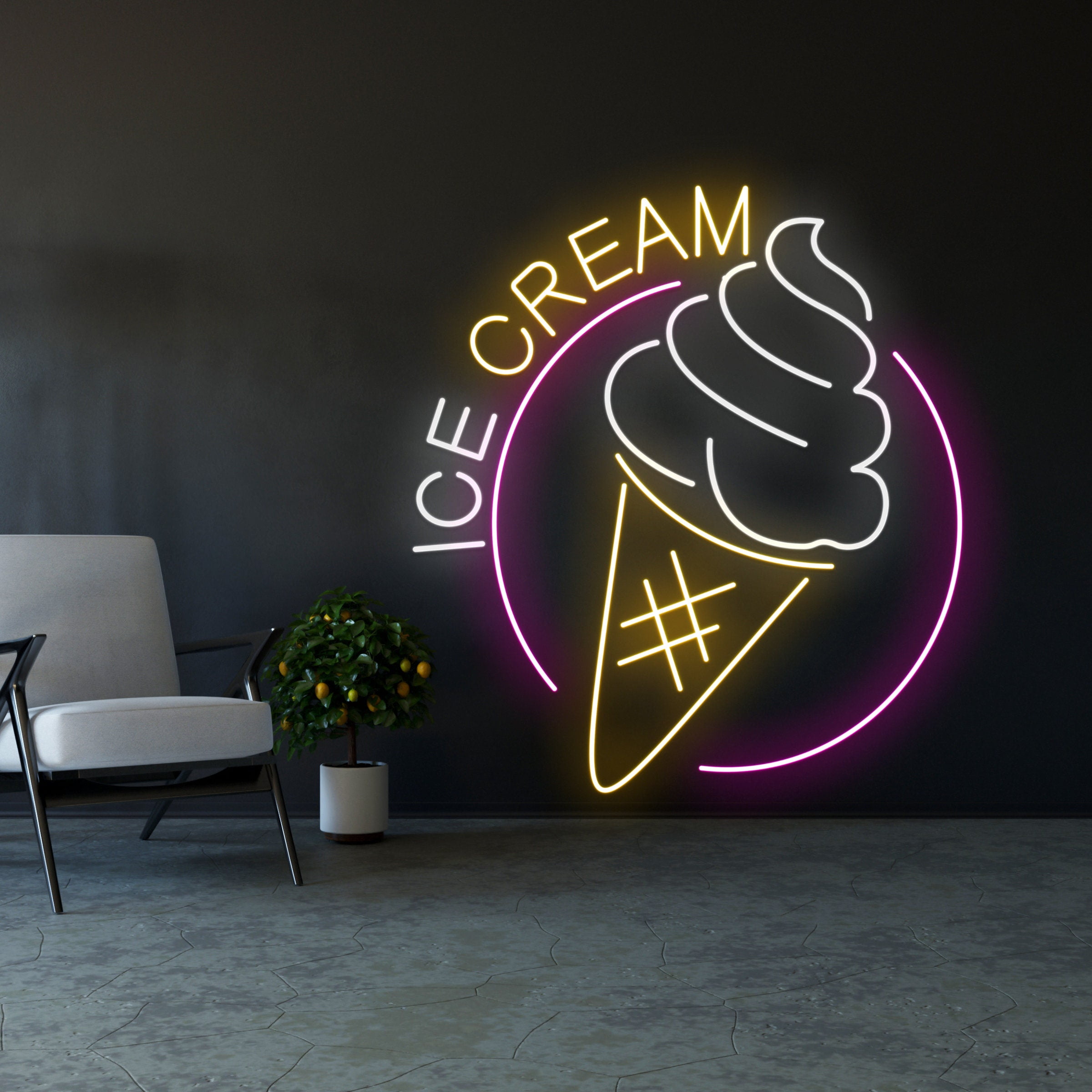 Handmadetneonsign Ice Cream Neon Light, Ice Cream Neon Sign, Ice Cream ...