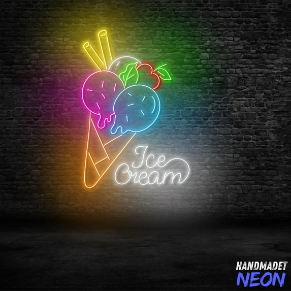 Handmadetneonsign Ice Cream Neon Sign For Wall Decor, Ice Cream Led ...