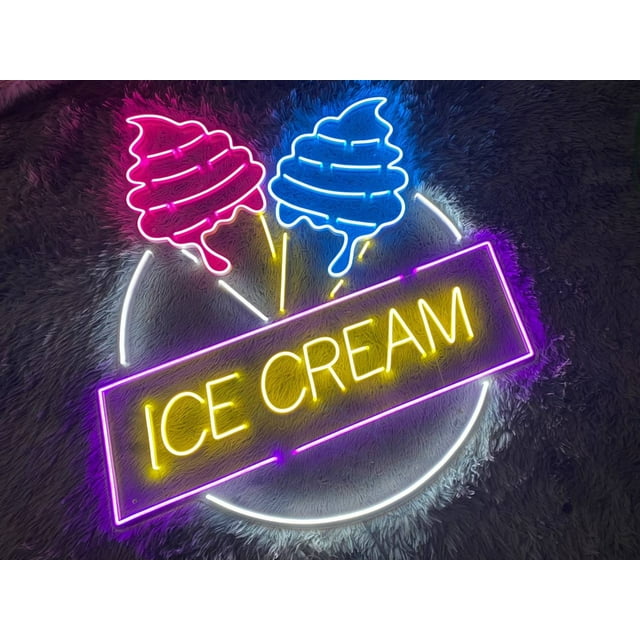 Handmadetneonsign Ice Cream Neon Sign, Ice Cream Led Sign, Ice Cream ...