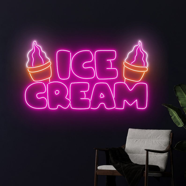 Handmadetneonsign Ice Cream Neon Sign, Ice Cream Neon Light, Ice Cream ...