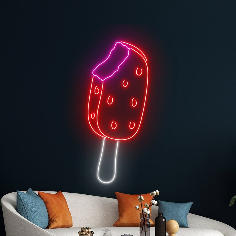 Handmadetneonsign Ice Cream Neon Sign, Melting Ice Cream Neon Light ...