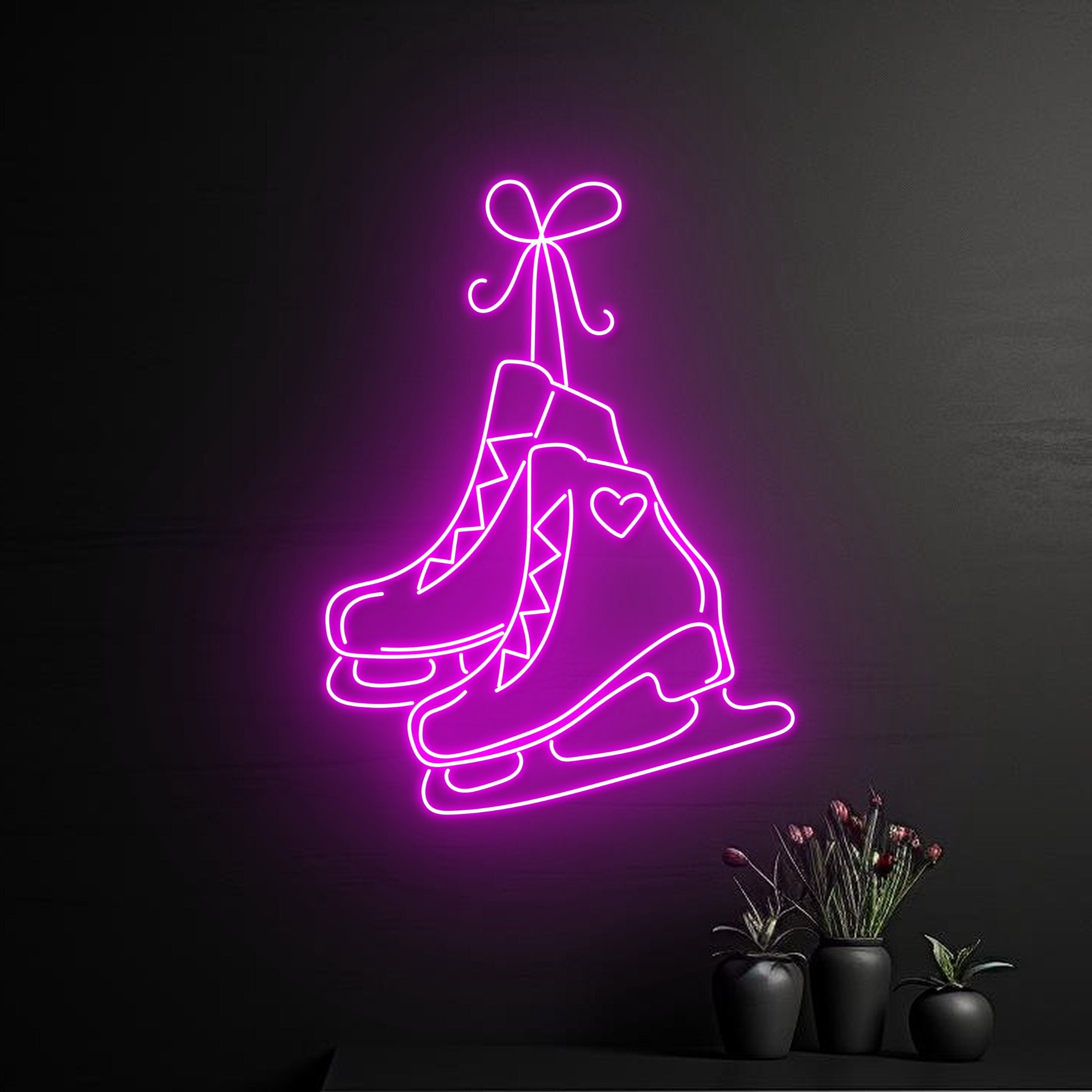 Handmadetneonsign Ice Skates Neon Sign, Ice Skating Led Sign, Ice ...