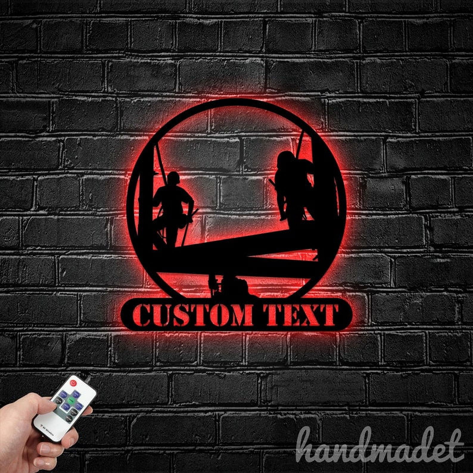 Handmadetneonsign Ironworker Metal Wall Art Light, Iron-working Metal ...