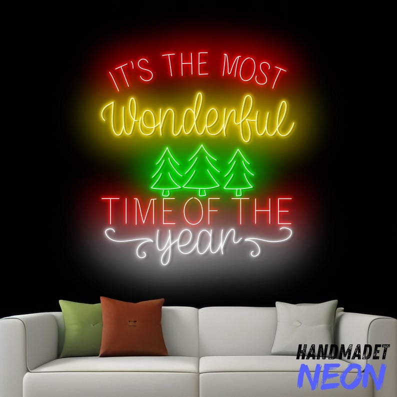 Handmadetneonsign It's The Most Wonderful Time Of The Year Neon Sign ...