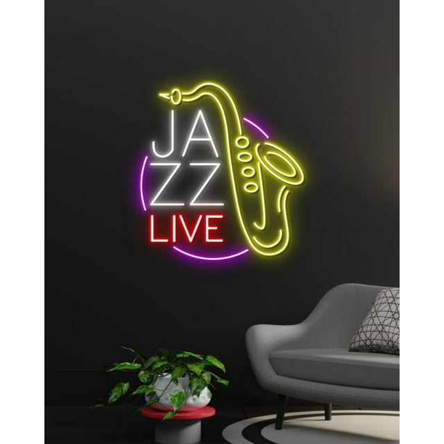 Handmadetneonsign Jazz Live Neon Sign,Custom Bar Name Neon Sign,Neon ...