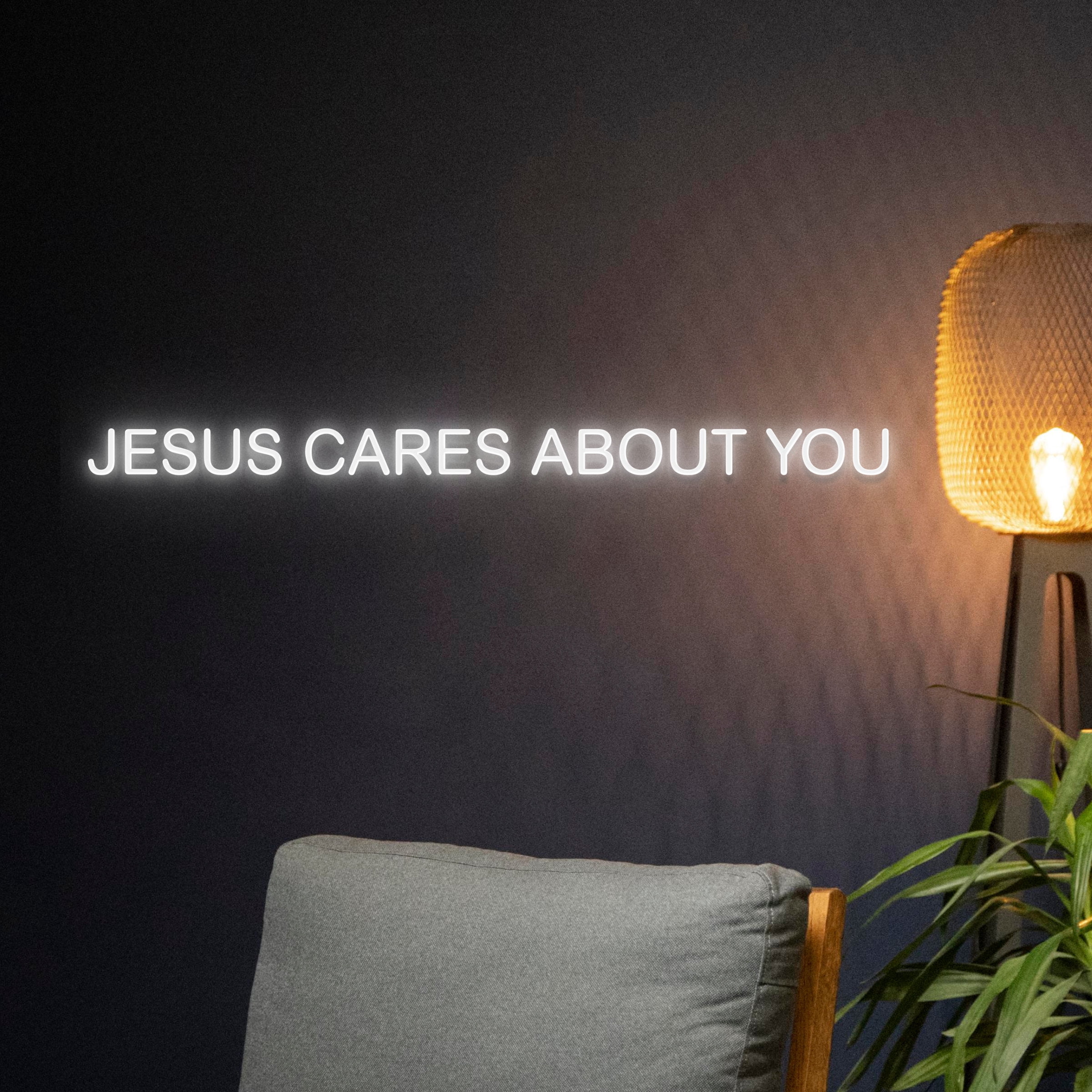 Handmadetneonsign Jesus Cares About You Neon Sign, Jesus Cares About ...