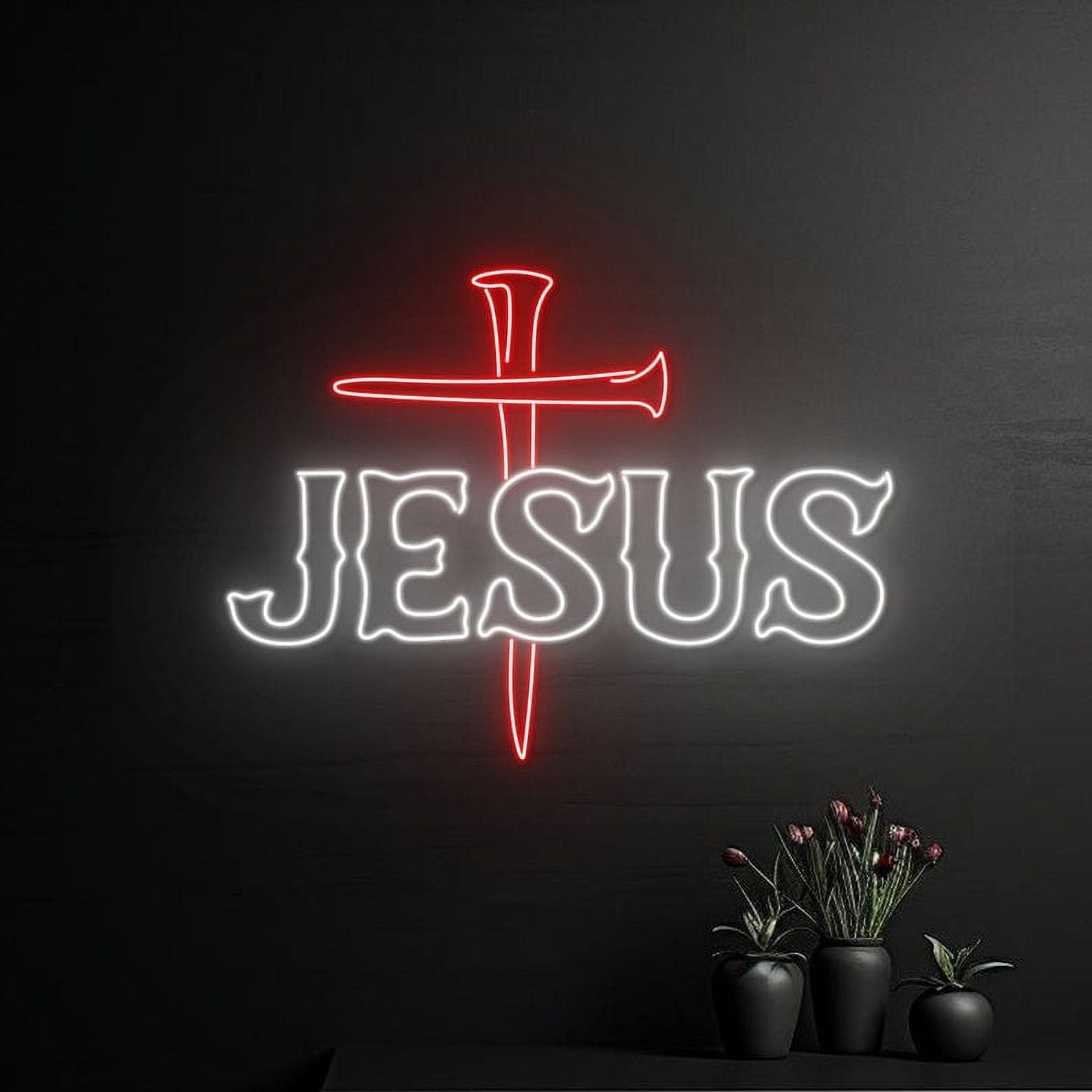 Handmadetneonsign Jesus Cross Neon Sign, Jesus Cross Led Sign, Jesus ...