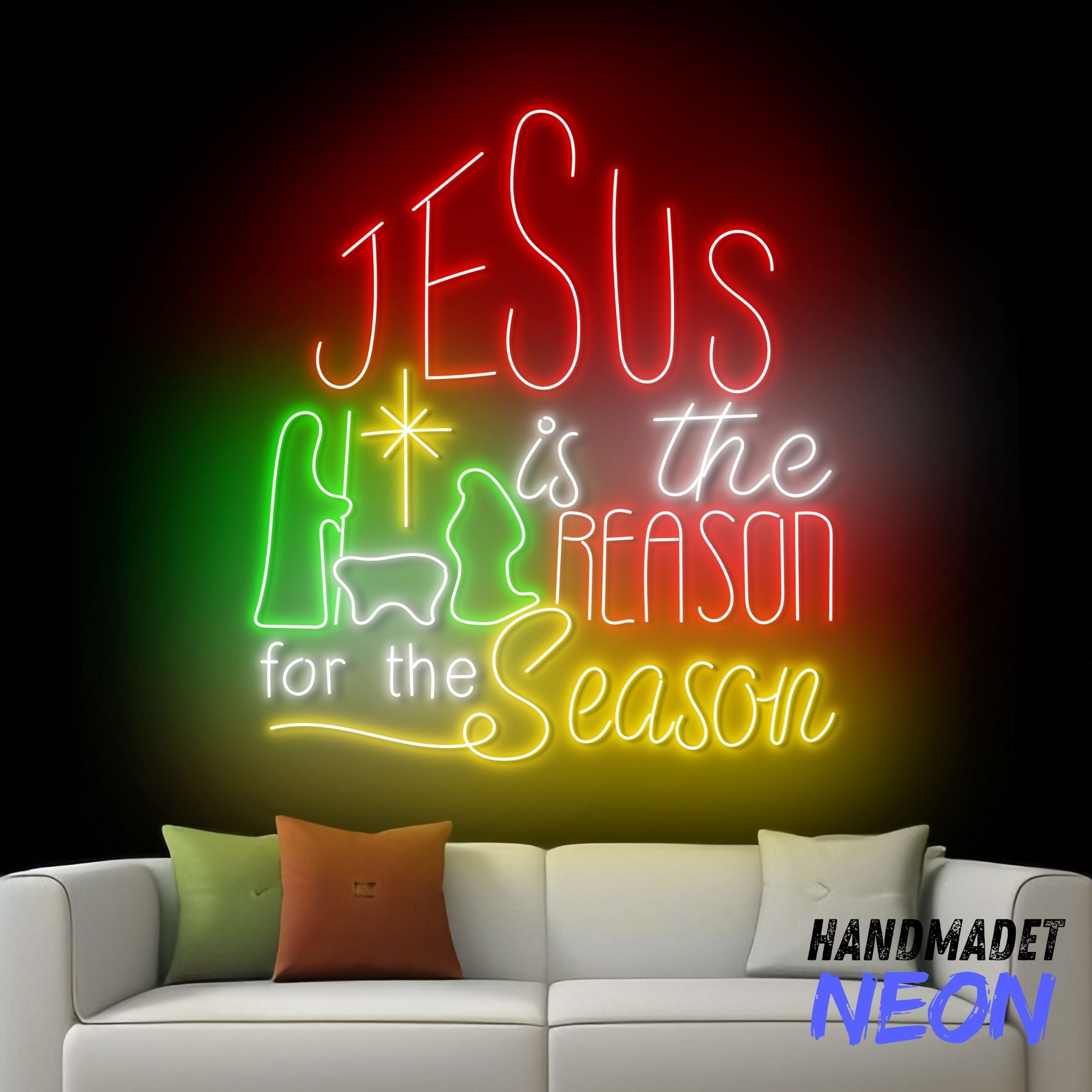 Handmadetneonsign Jesus Is The Reason For The Season Neon Sign ...