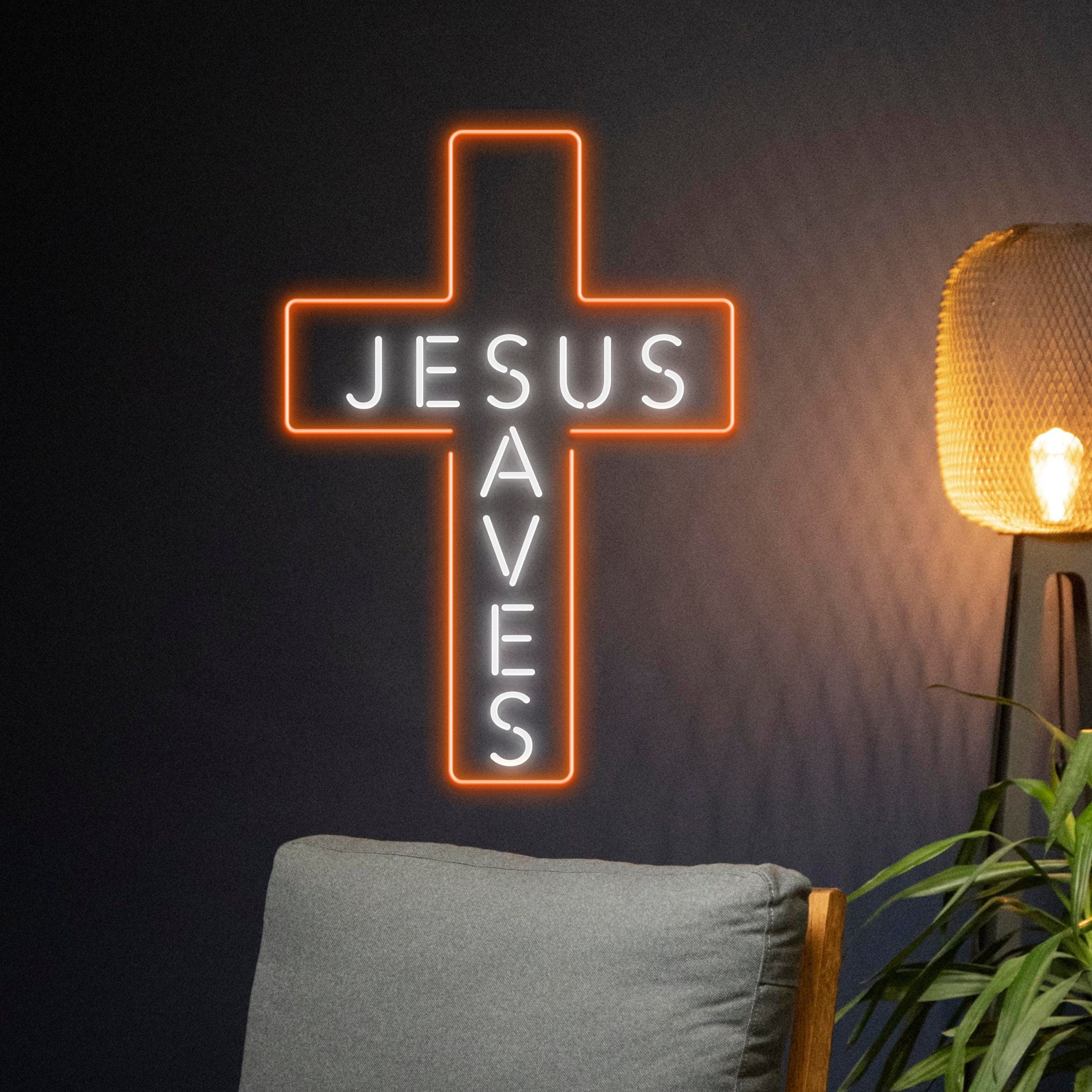 Handmadetneonsign Jesus Saves Cross Neon Sign, Jesus Saves Cross Led ...