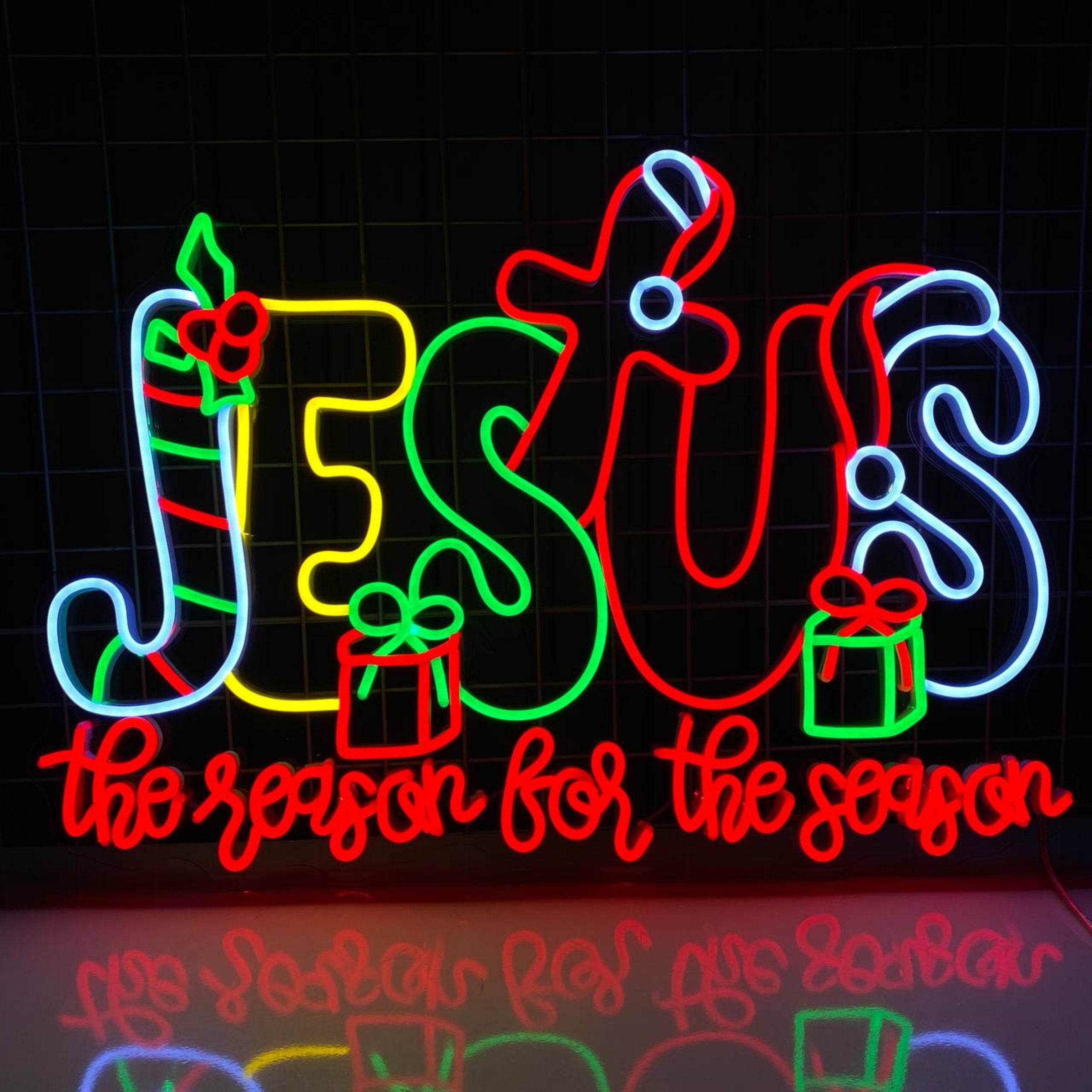 Handmadetneonsign Jesus The Reason For The Season Neon Sign, Christmas ...