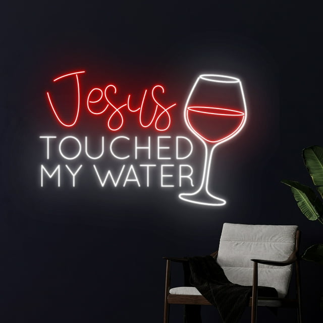 Handmadetneonsign Jesus Touched My Water Neon Sign, Jesus Touched My ...
