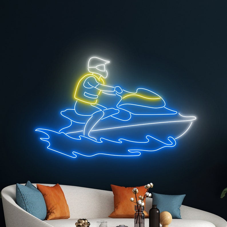 Handmadetneonsign Jet Water Ski Scooter Wall Art, Jet Water Ski Scooter ...