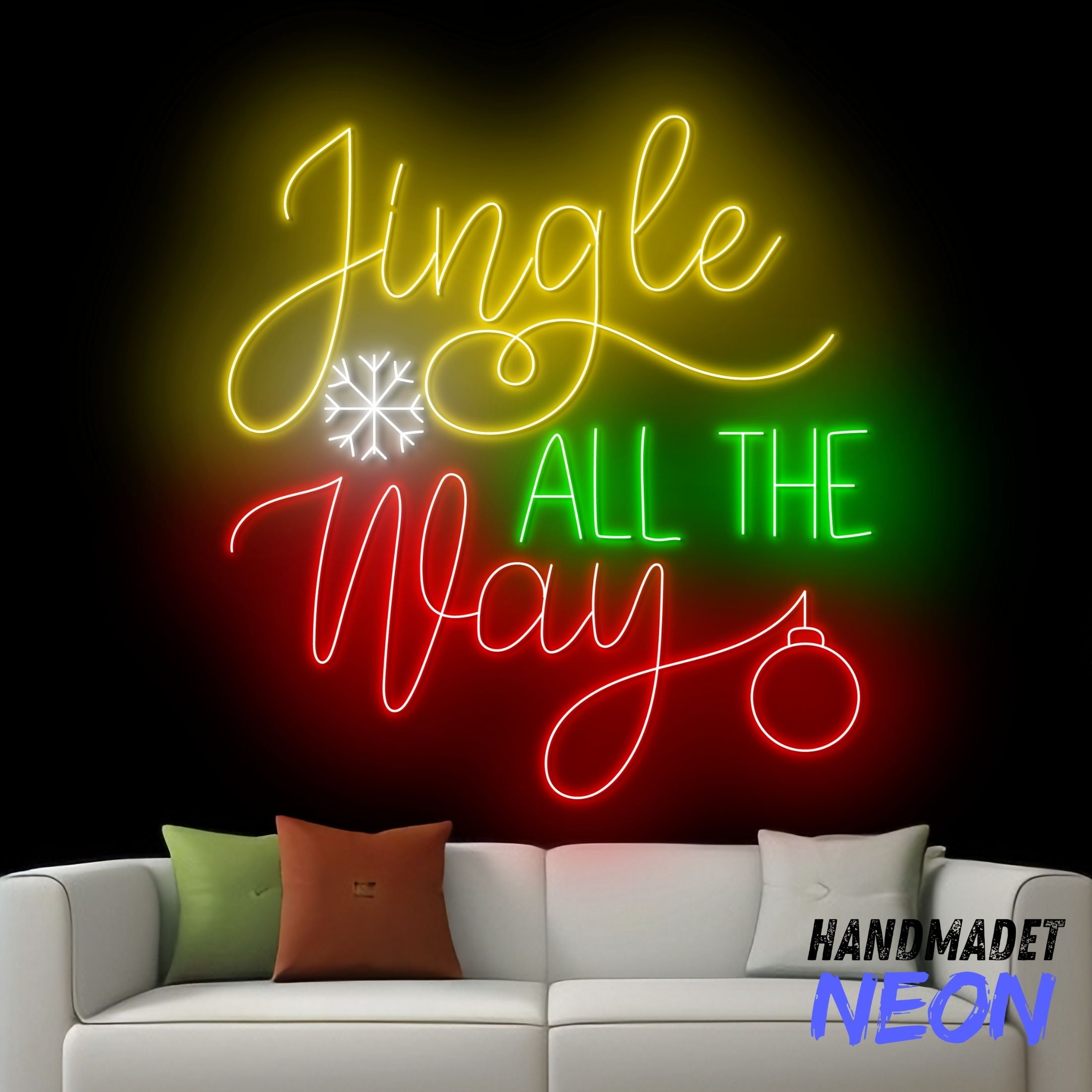 Handmadetneonsign Jingle All The Way Neon Sign, Christmas Quote Led ...