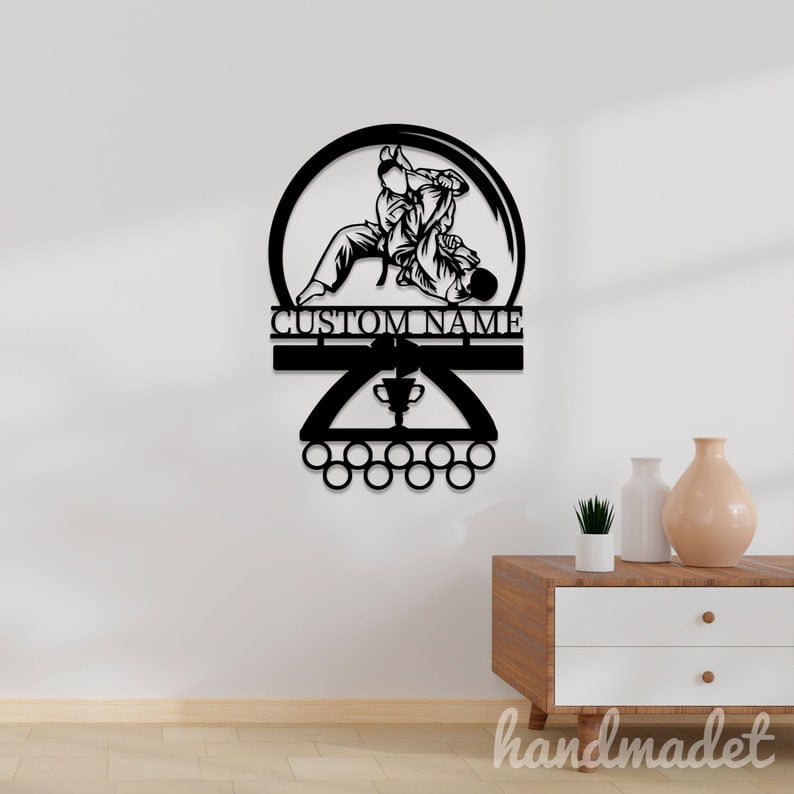 Handmadetneonsign Jiu Jitsu Medal Hanger Metal Wall Art Light, Jiu ...