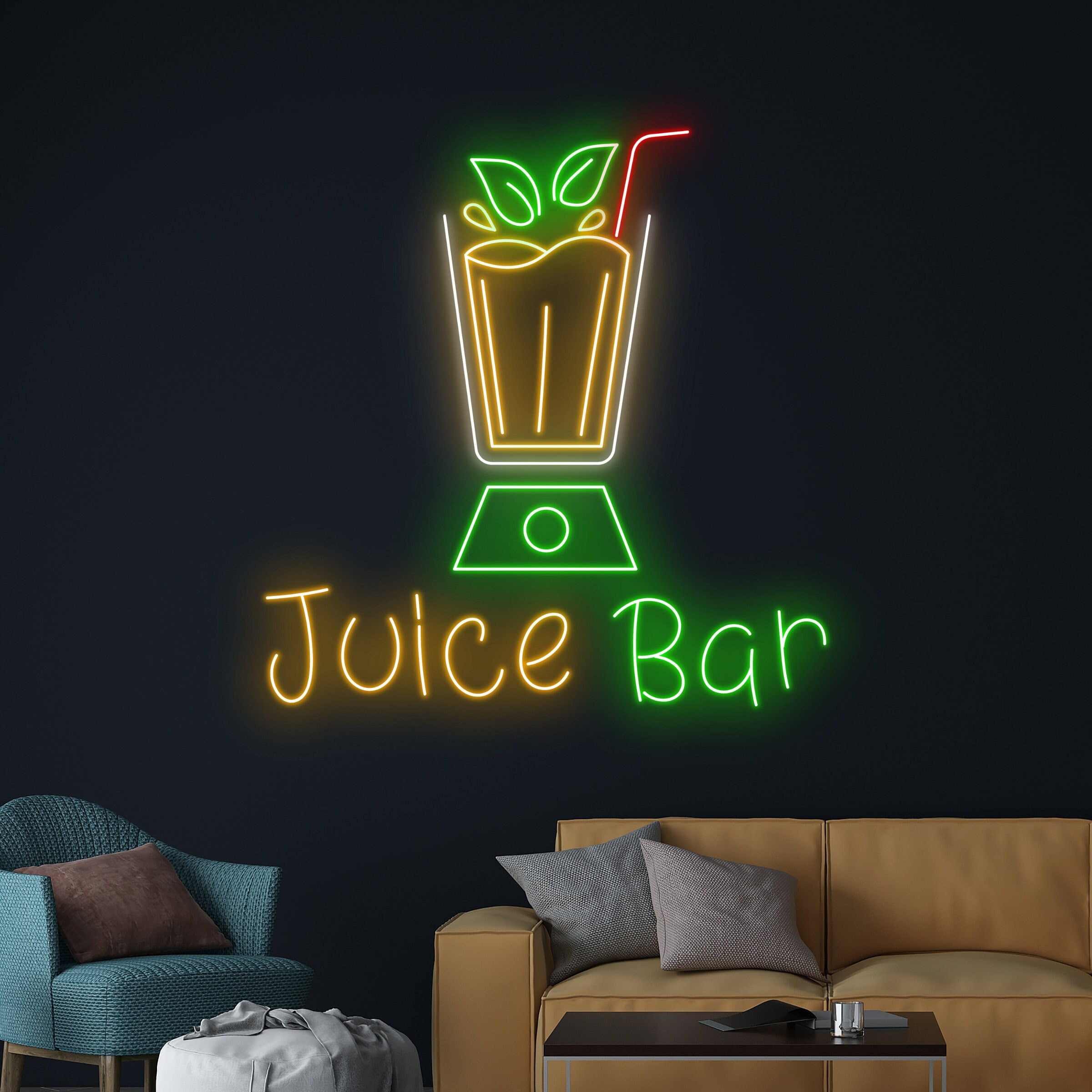 Handmadetneonsign Juice Bar Neon Sign, Juice Bar LED Light, Juice Neon ...