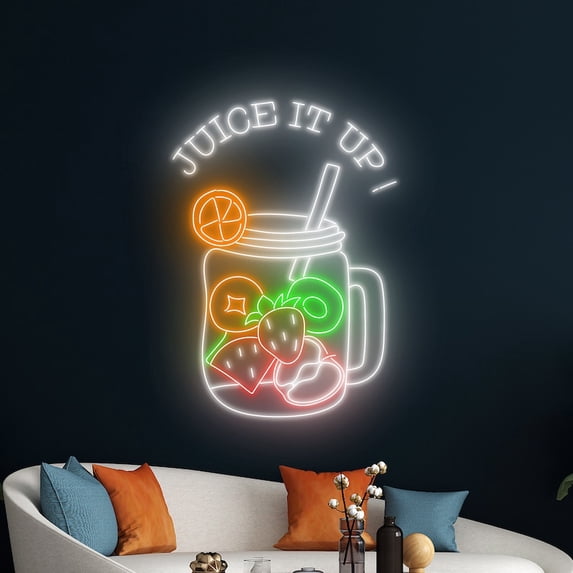Handmadetneonsign Juice It Up Neon Sign, Juice LED Light, Juice Fresh ...