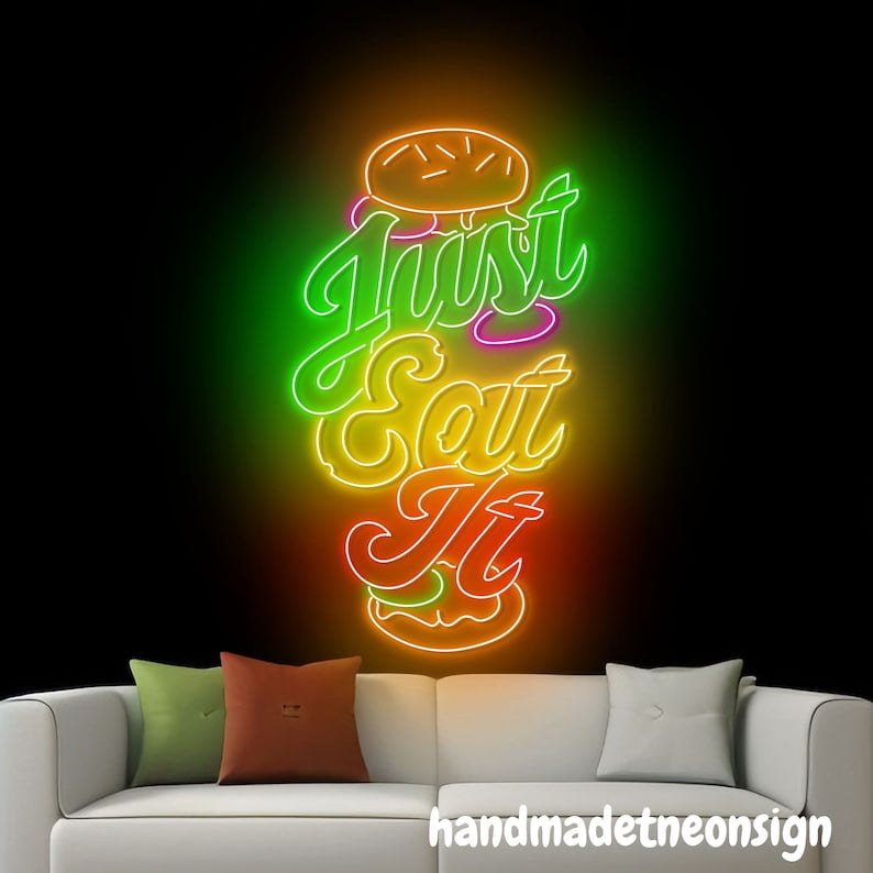 Handmadetneonsign Just Eat It Burger Neon Sign, Burger Led Sign ...