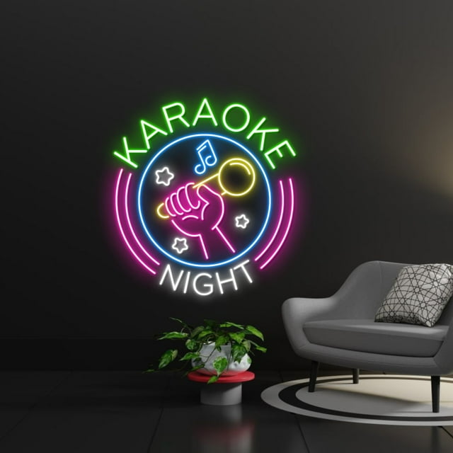 Handmadetneonsign Karaoke Night Led Sign, Karaoke Night Neon Sign, Wall ...