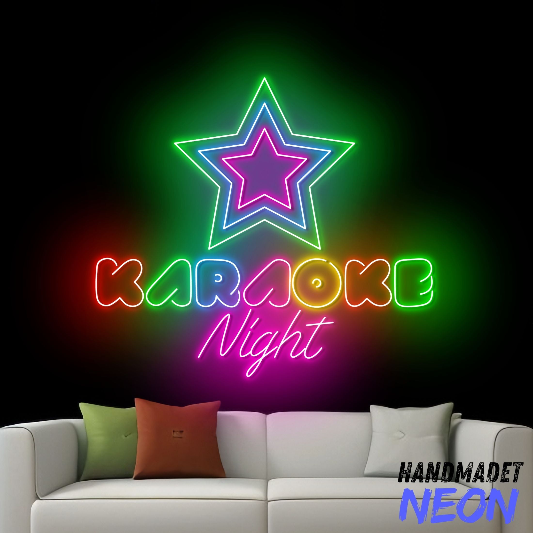 Handmadetneonsign Karaoke Night Neon Sign, Karaoke Open Wall Art ...