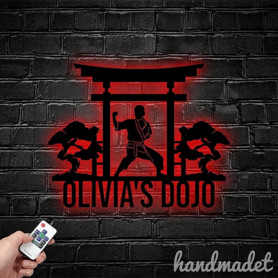 Handmadetneonsign Karate Boy Metal Wall Art Light, Karate Metal Sign ...