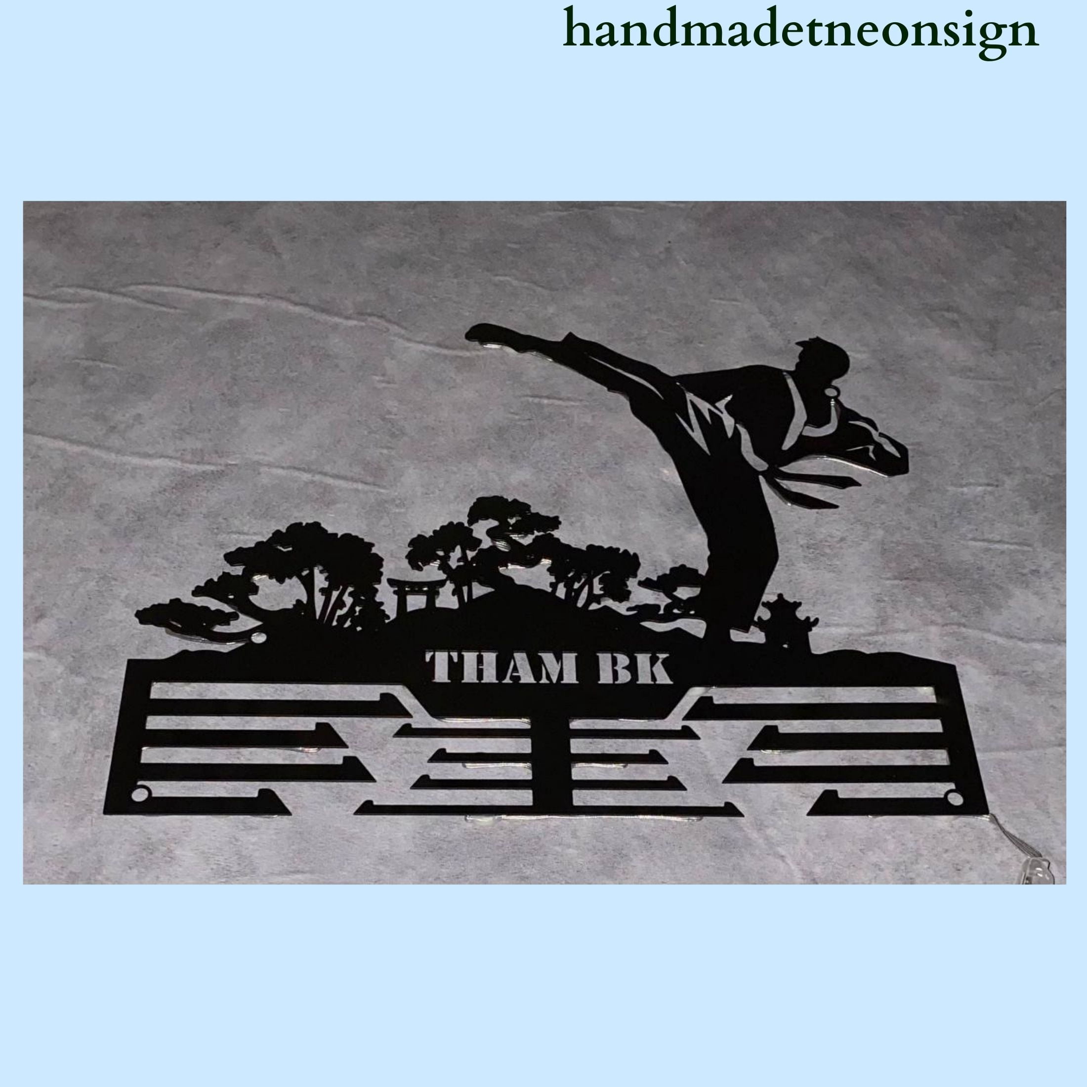 Handmadetneonsign Karate Medal Hanger, Martial Arts Metal Holder ...