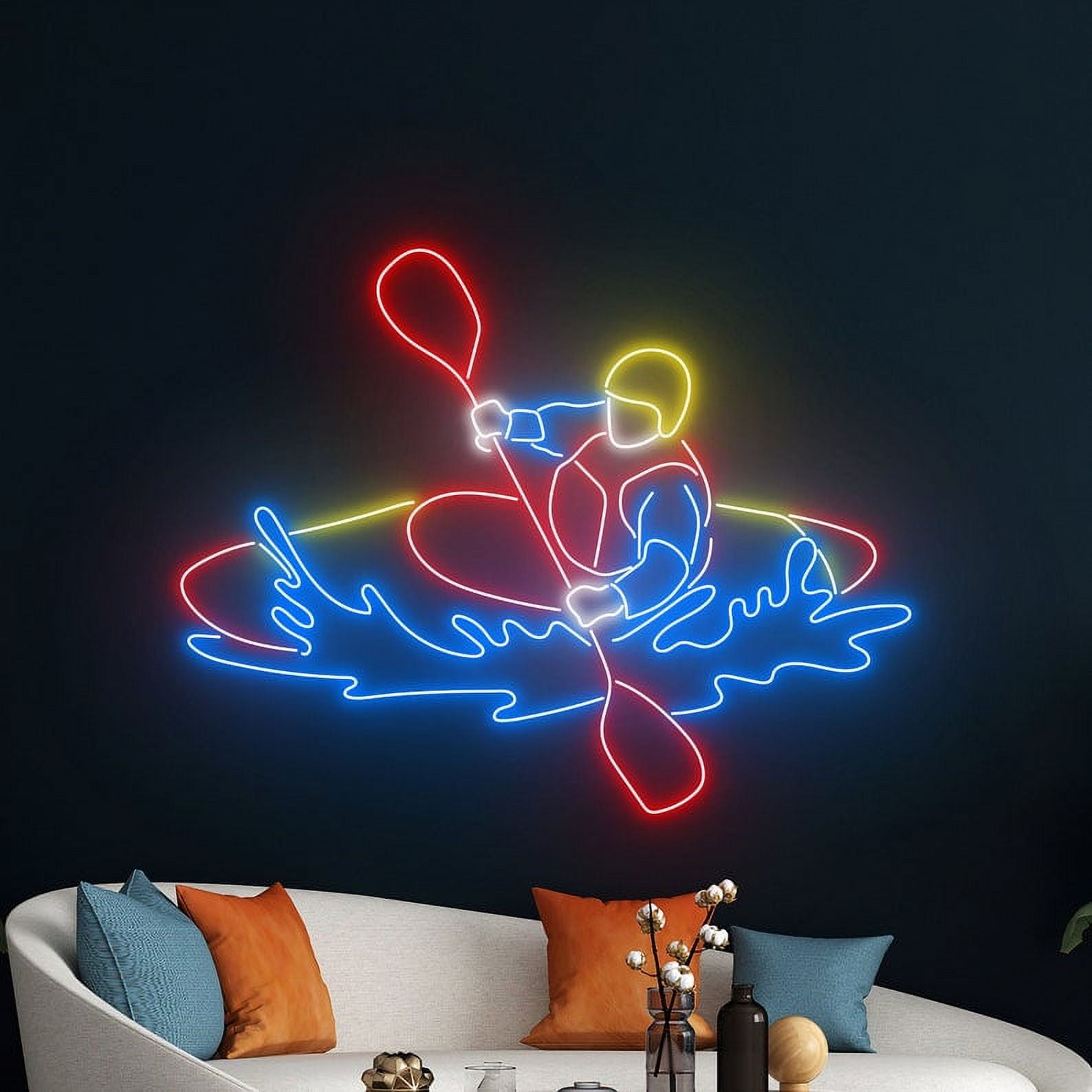 Handmadetneonsign Kayaking Neon Sign, Kayaking Led Sign, Kayaking Man ...