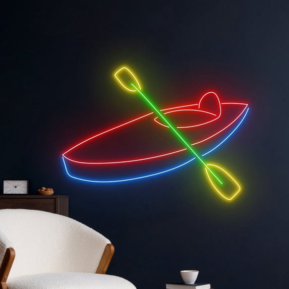Handmadetneonsign Kayaking Neon Sign, Kayaking Wall Art Decor, Water ...