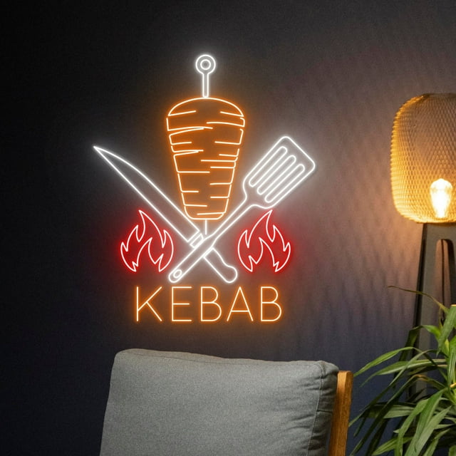 Handmadetneonsign Kebab Neon Sign, Doner Kebab Led Light, Kebab Neon ...