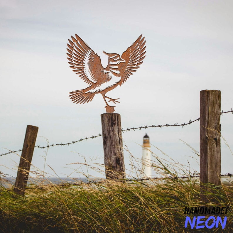 Handmadetneonsign Killdeer Metal Rusty Tree Stake, Bird Garden Tree ...