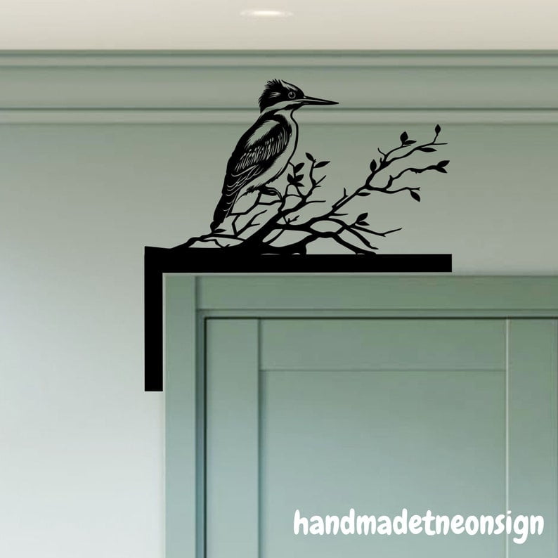 Handmadetneonsign Kingfisher Bird Door Corner Sign, Bird Metal Door ...