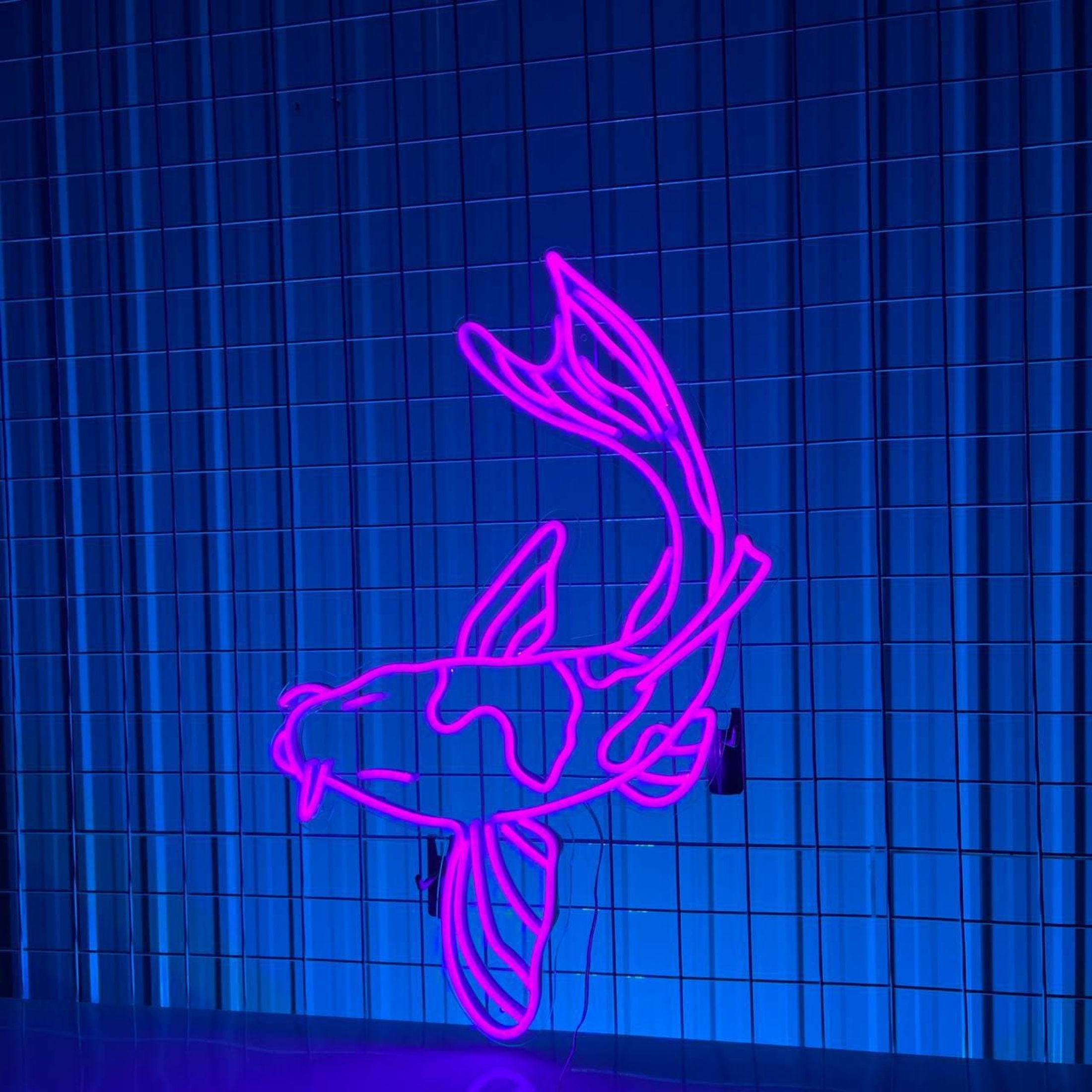 Handmadetneonsign Koi Fish Neon Sign, Fishing Wall Hanging, Koi Fish ...