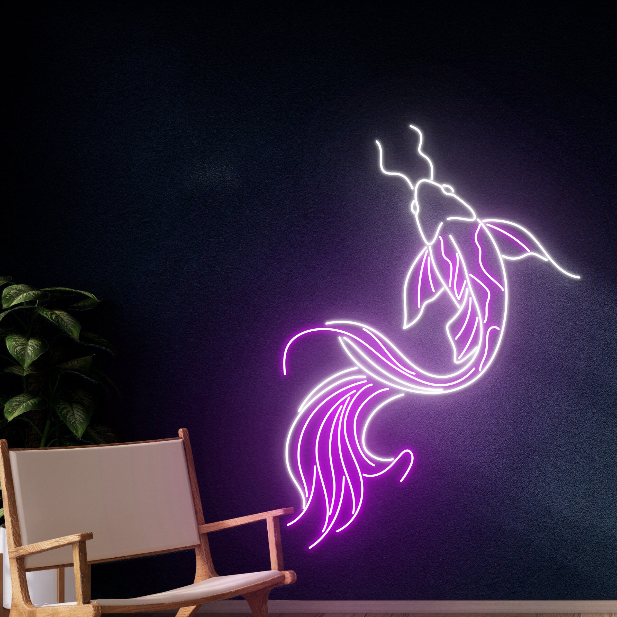 Handmadetneonsign Koi Fish Neon Sign, Koi Fish Led Lights, Koi Fish ...