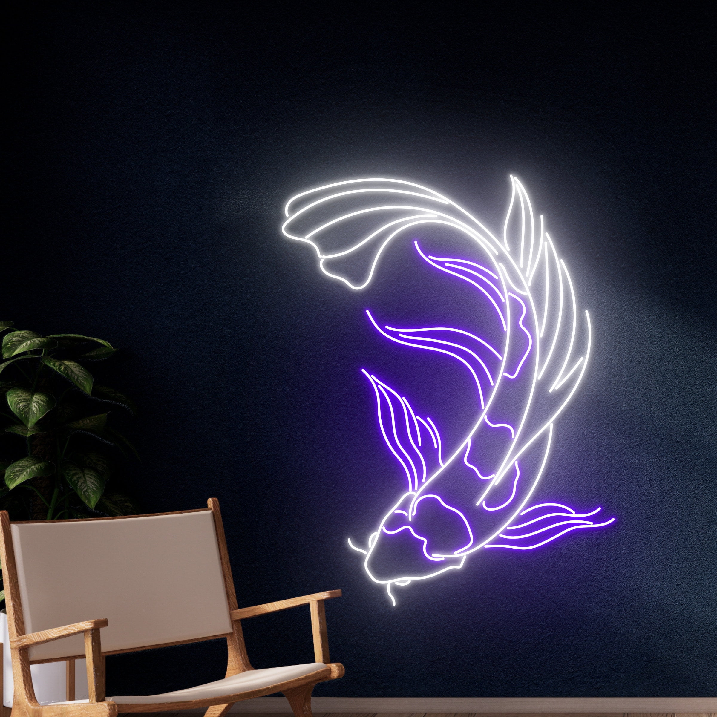 Handmadetneonsign Koi Fish Neon Sign, Koi Fish Led Lights, Koi Fish ...