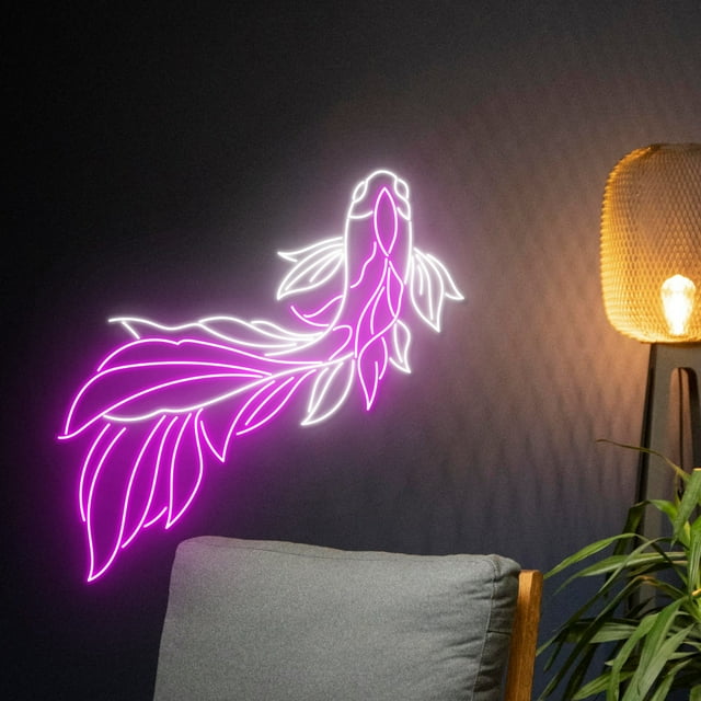 Handmadetneonsign Koi Fish Neon Sign, Koi Fish Led Lights, Koi Fish ...