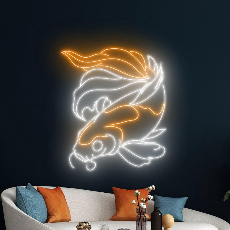 Handmadetneonsign Koi Fish Wall Art, Koi Fish Lover Wall Decor ...