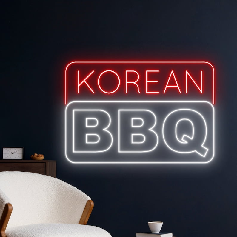 Handmadetneonsign Korean BBQ Neon Sign, Korean BBQ Neon Led Art Decor ...