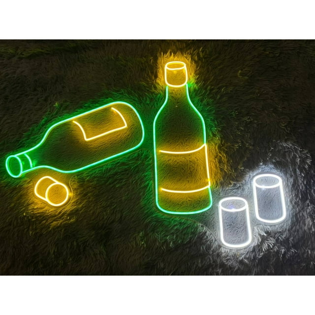 Handmadetneonsign Korean Soju Neon Sign, Soju Bottle Led Lights, Soju ...