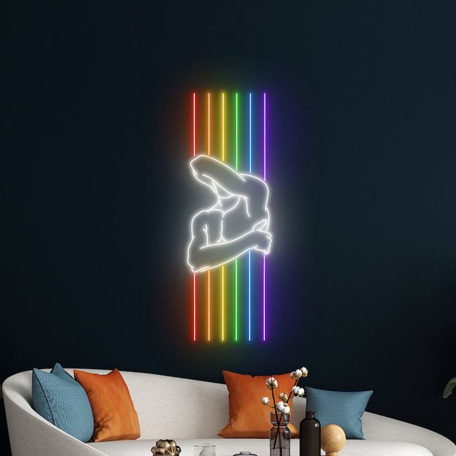 Handmadetneonsign LGBT Neon Sign, Pride Led Sign, Man LGBT Neon Light ...