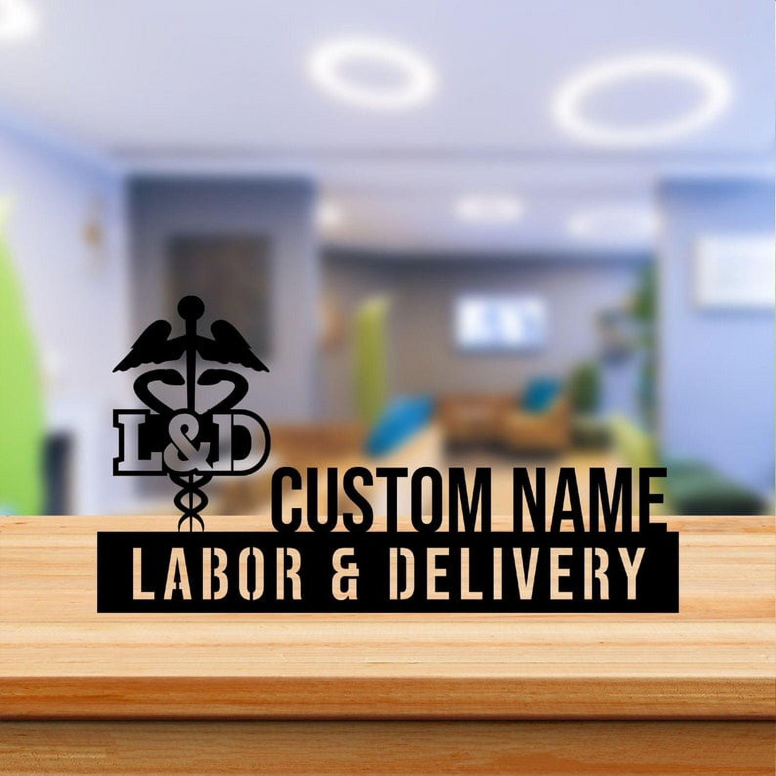 Handmadetneonsign Labor & Delivery Metal Nameplate, Doctor Desk ...